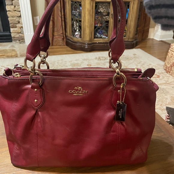 Coach | Bags | Coach Burgundy Berry Wine Leather Satchel | Poshmark